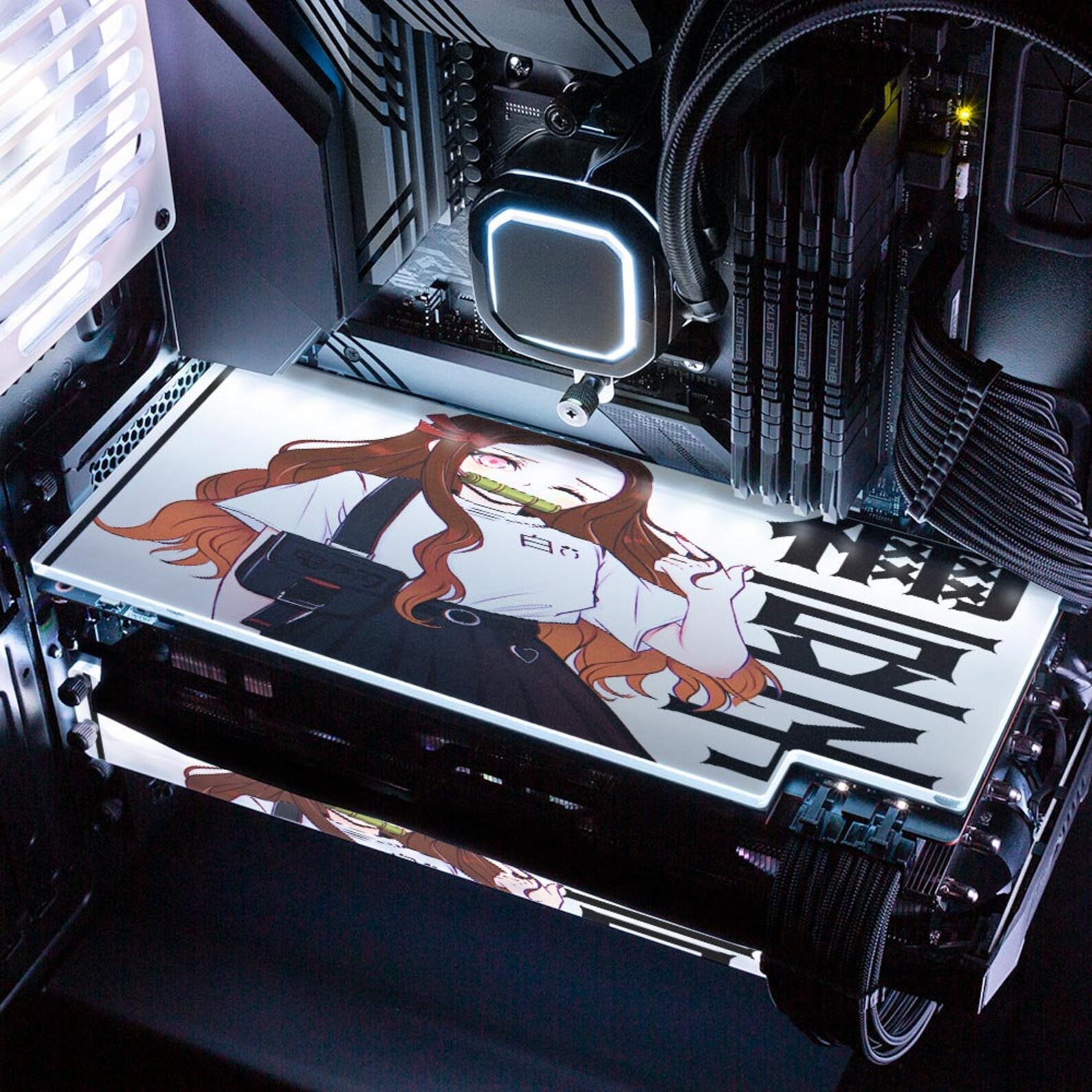 Custom RGB GPU backplate Anime School Artist Yacilart | Etsy