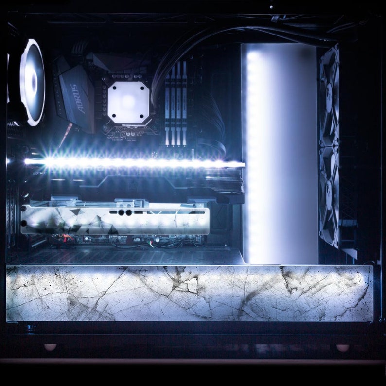 RGB PSU Shroud Cover by V1 Tech White Marble - Etsy
