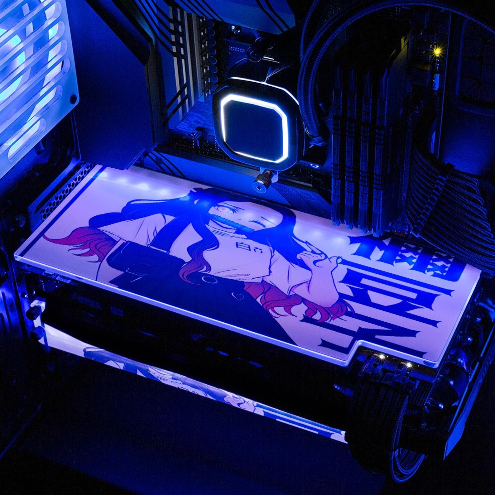 Custom RGB GPU backplate Anime School Artist Yacilart | Etsy