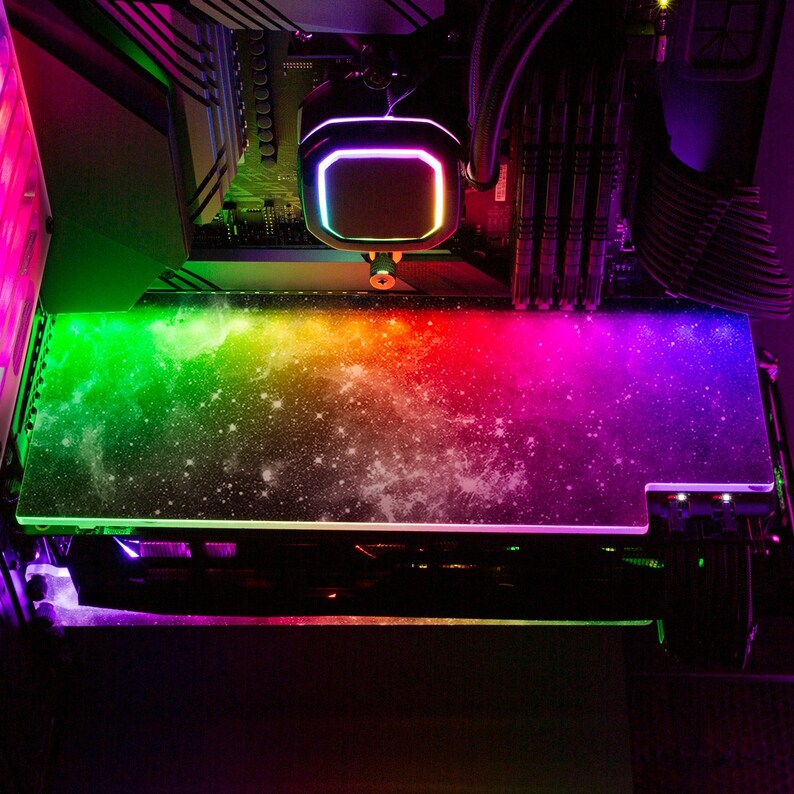 Custom RGB GPU Backplate Black Space - Etsy