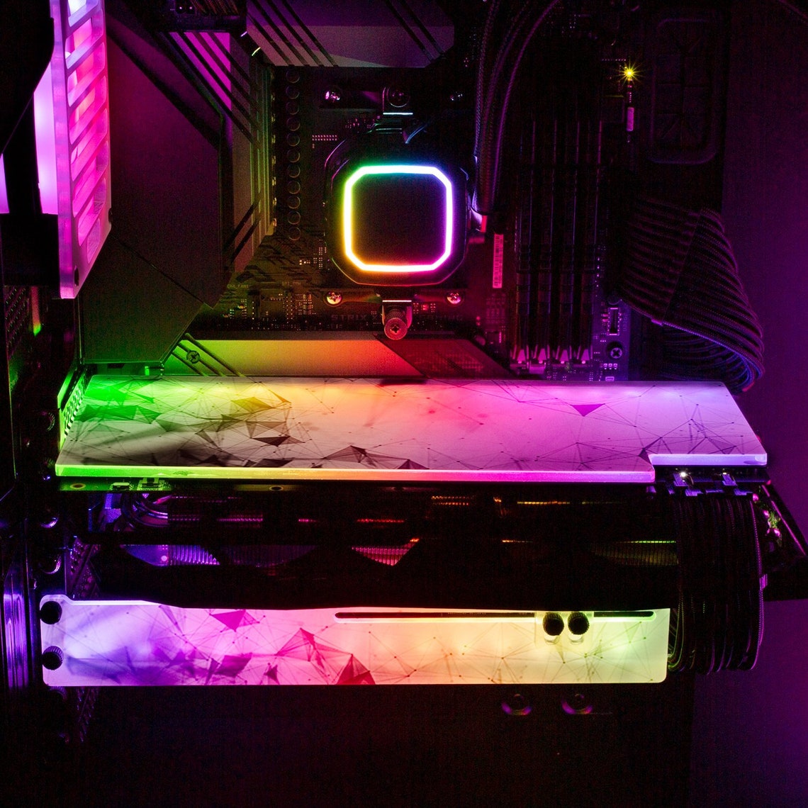 Custom RGB GPU backplate Spectrum White | Etsy