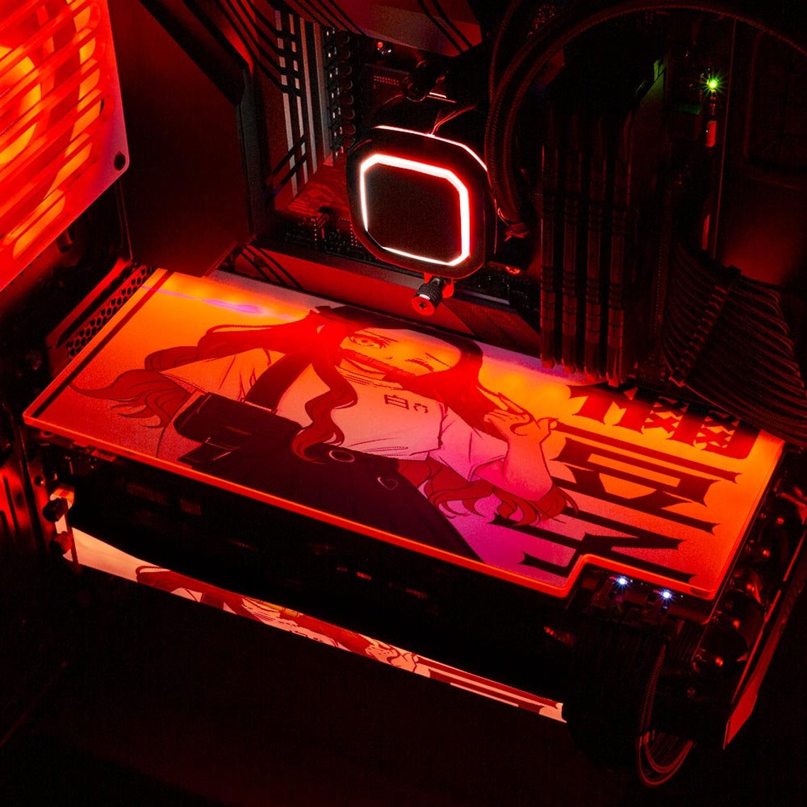 Custom RGB GPU backplate Anime School Artist Yacilart | Etsy