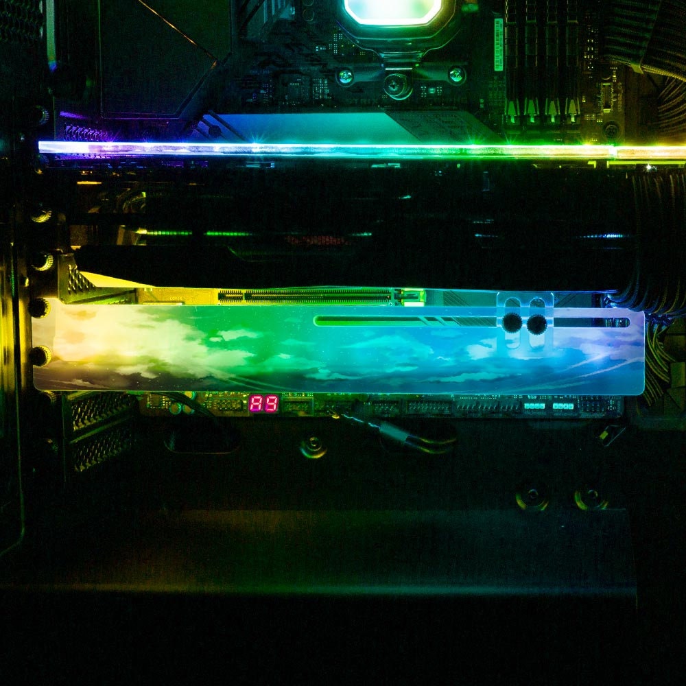 RGB GPU Support Bracket Anime Sky By V1Tech Artist Syertse | Etsy