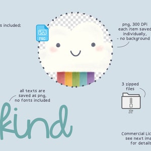 Rainbow Clipart Set / Clouds PNG / Cute Rainbows / Stars Illustration ...
