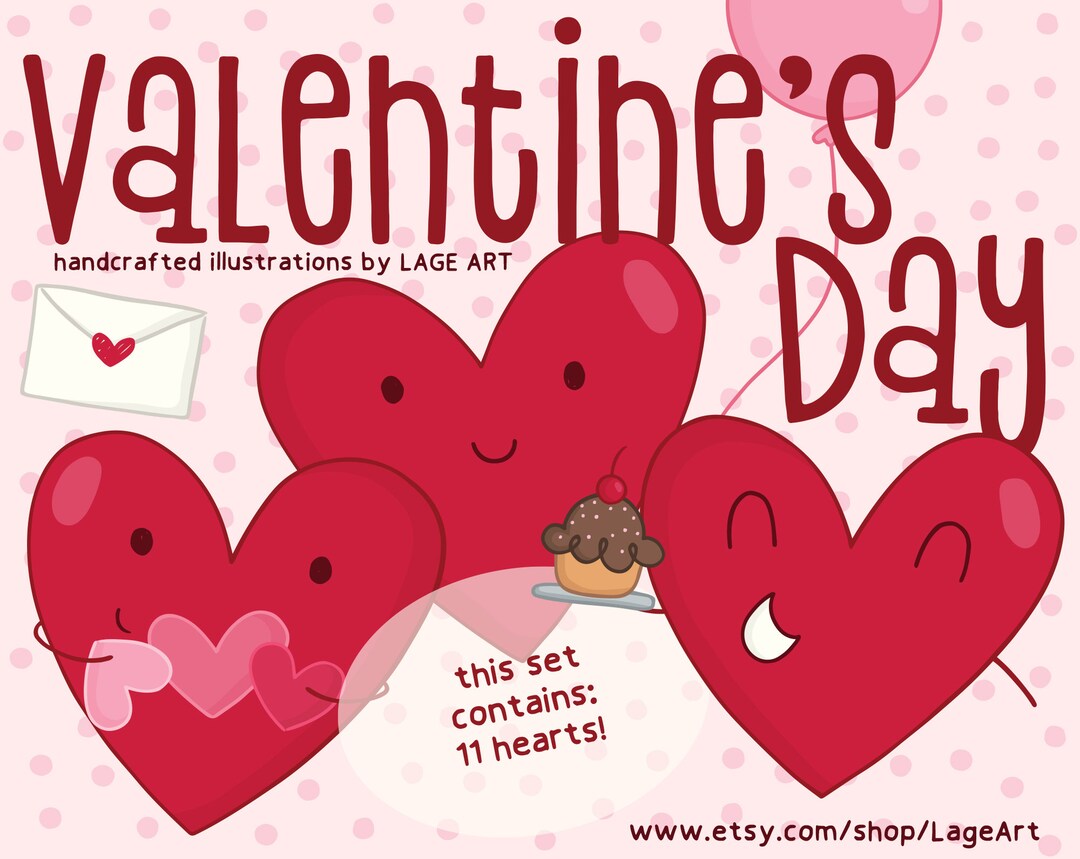 Valentines Day Clipart / Hearts Clipart Set / PNG / Love Illustration ...