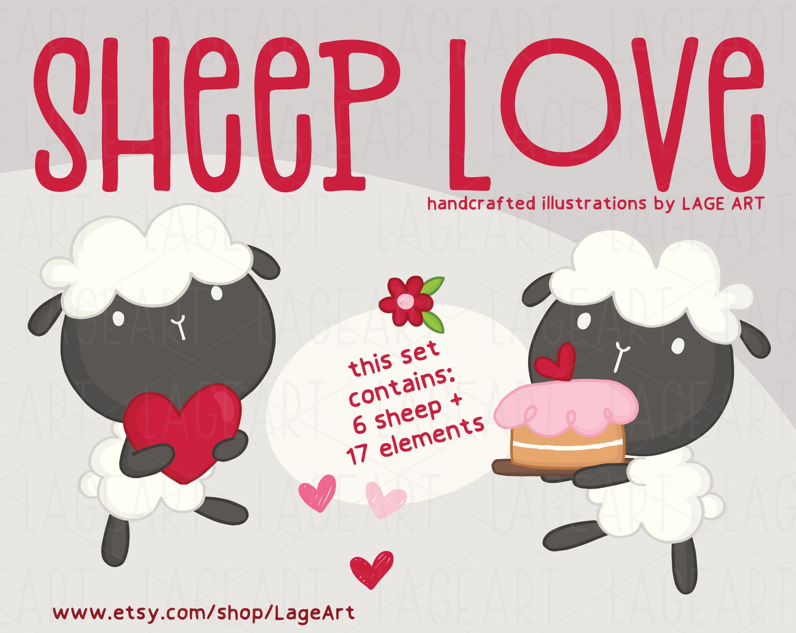 Sheep Clipart / Valentine's Day Clipart / Sheep Love / Sheep PNG / Love ...