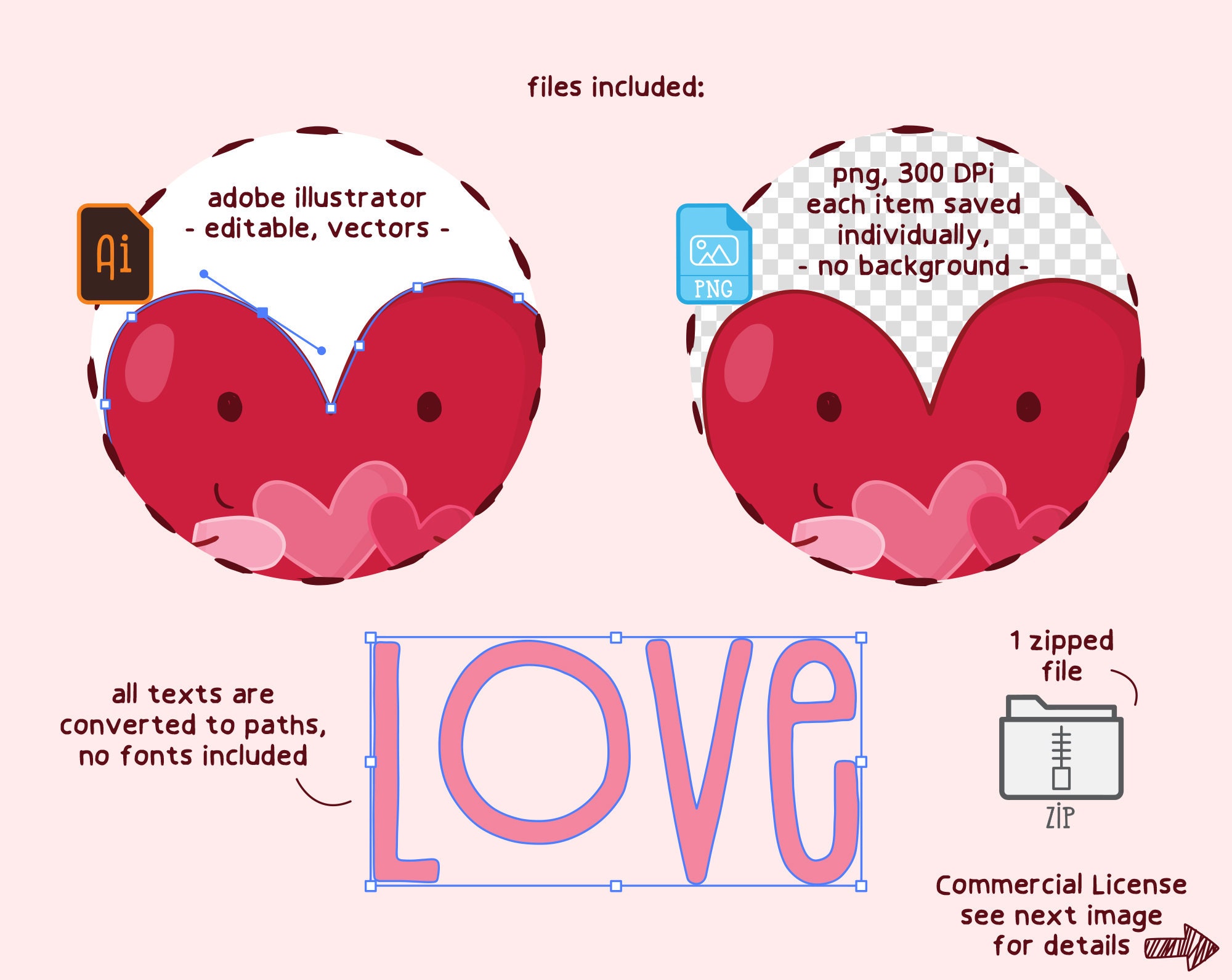 Valentines Day Clipart / Hearts Clipart Set / PNG / Love Illustration ...