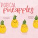 Pineapples With Faces Clipart / Pineapple Graphics / Summer Clipart ...