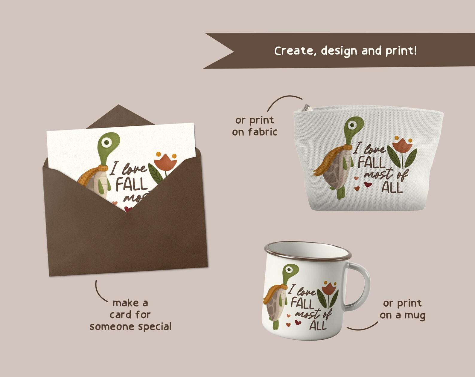 Fall Turtles Clipart Set / PNG / Cute Turtle / Flower - Etsy UK