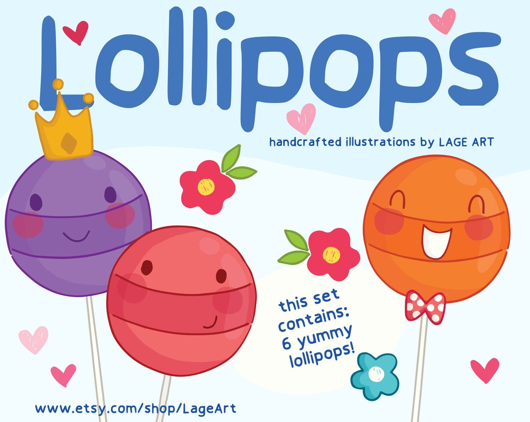 Lollipops With Faces Clipart / Candy / Stars Sprinkles / Lollipop ...