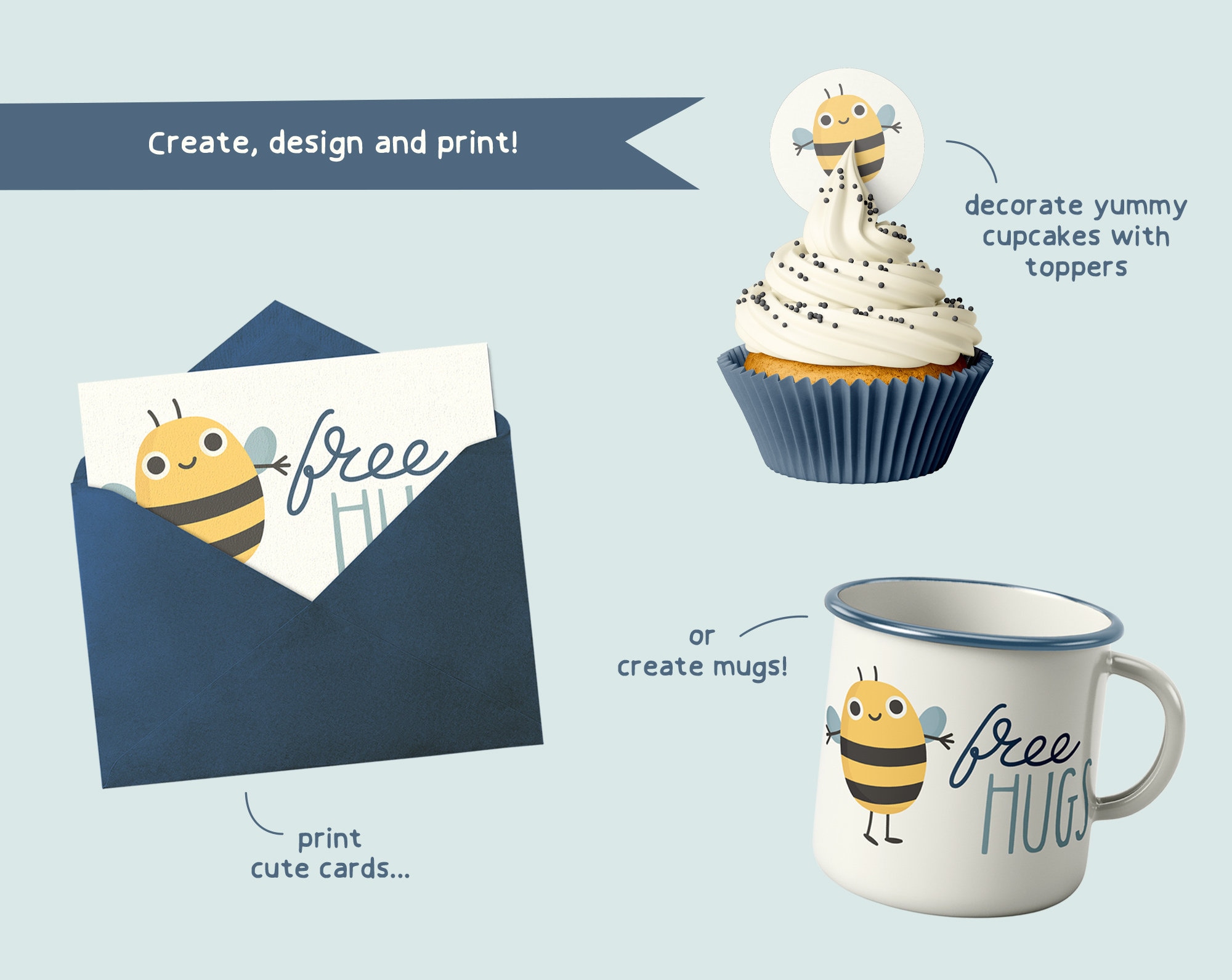 Bees Clipart Set / Spring PNG / Cute Bee / Flowers Illustration ...