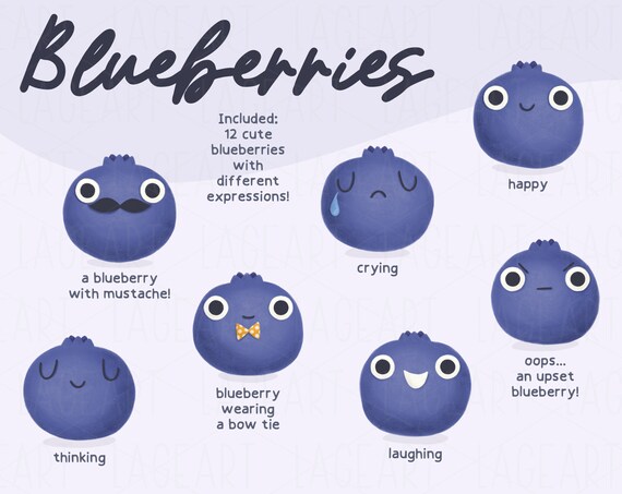 One Blueberry Clipart