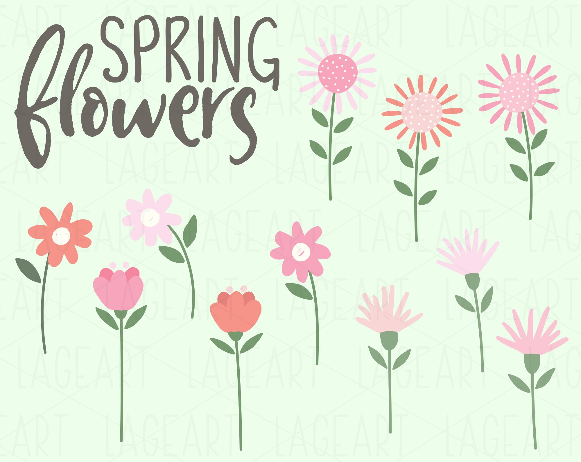 Spring Clipart / Flowers Clipart Set / Bouquet PNG / Wreath ...