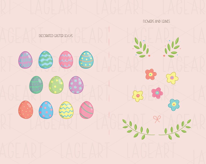 Spring Bunny Clipart Set / Happy Easter / Easter Bunny / - Etsy