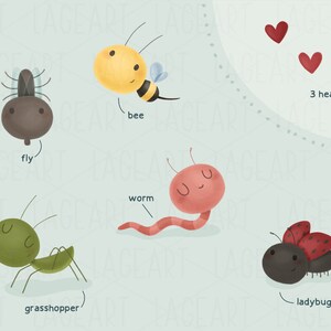 Bugs and Insects Clipart Set / Ant PNG / Cute Butterfly / Bee ...