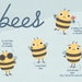 Bees Clipart Set / Spring PNG / Cute Bee / Flowers Illustration ...