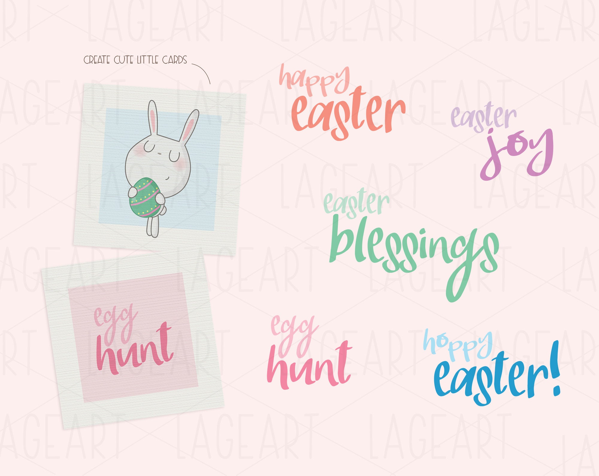 Spring Bunny Clipart Set / Happy Easter / Easter Bunny / - Etsy