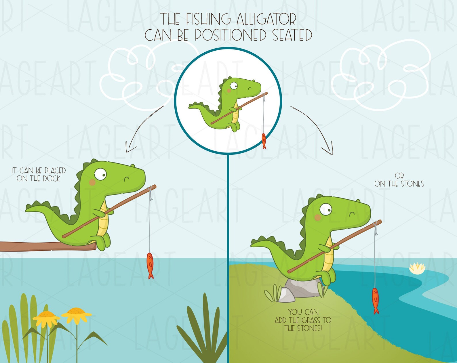 Bayou Alligator Clipart Set / Adorable Alligators and Birds / Perfect ...