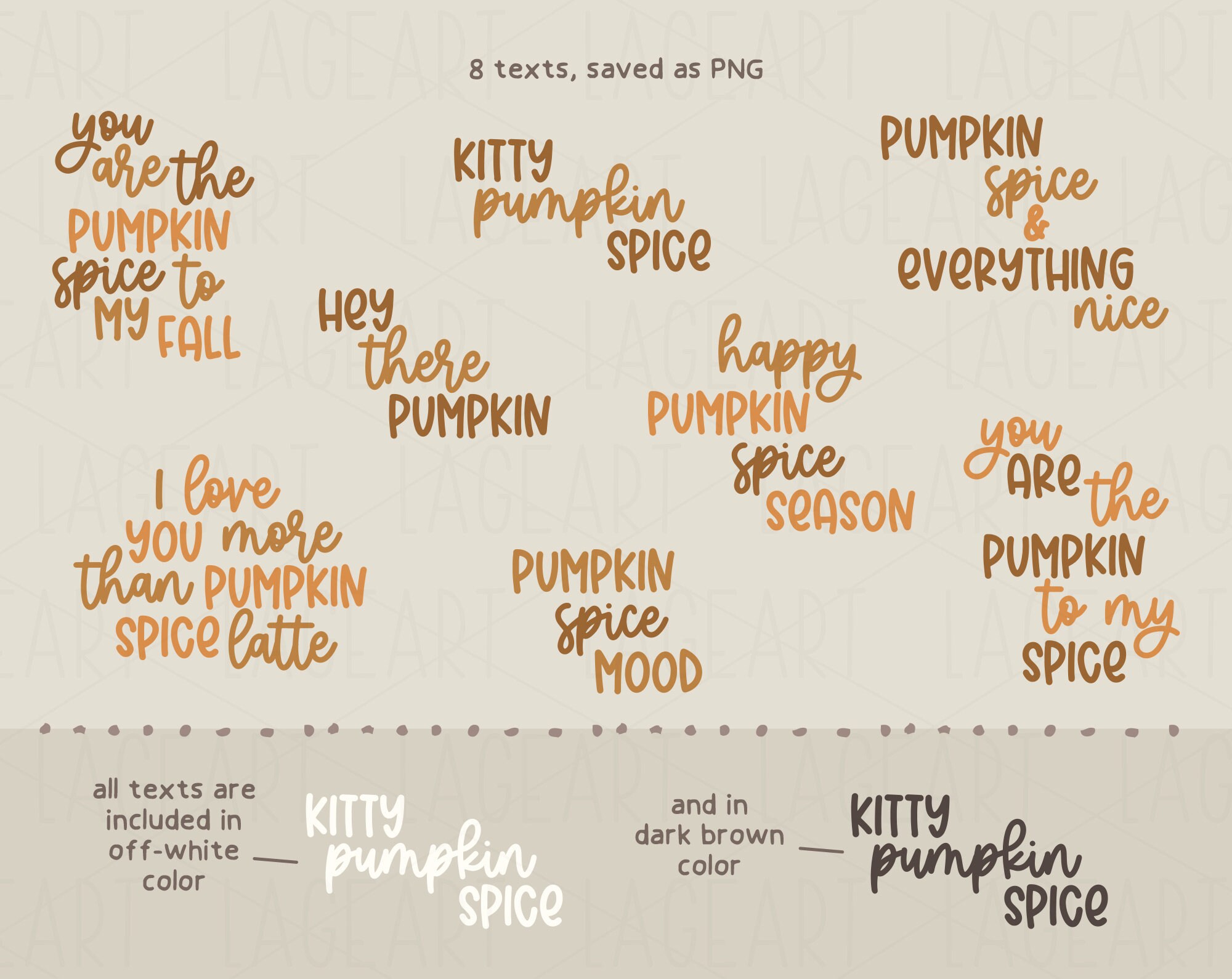 Pumpkin Spice Clipart Set / Autumn PNG / Cute Kitty / Cat Illustration ...