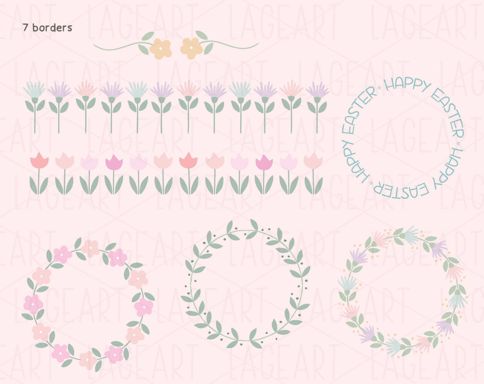 Cute Easter Borders Frames / Bunny Ears / Chick / Carrot / Spring ...