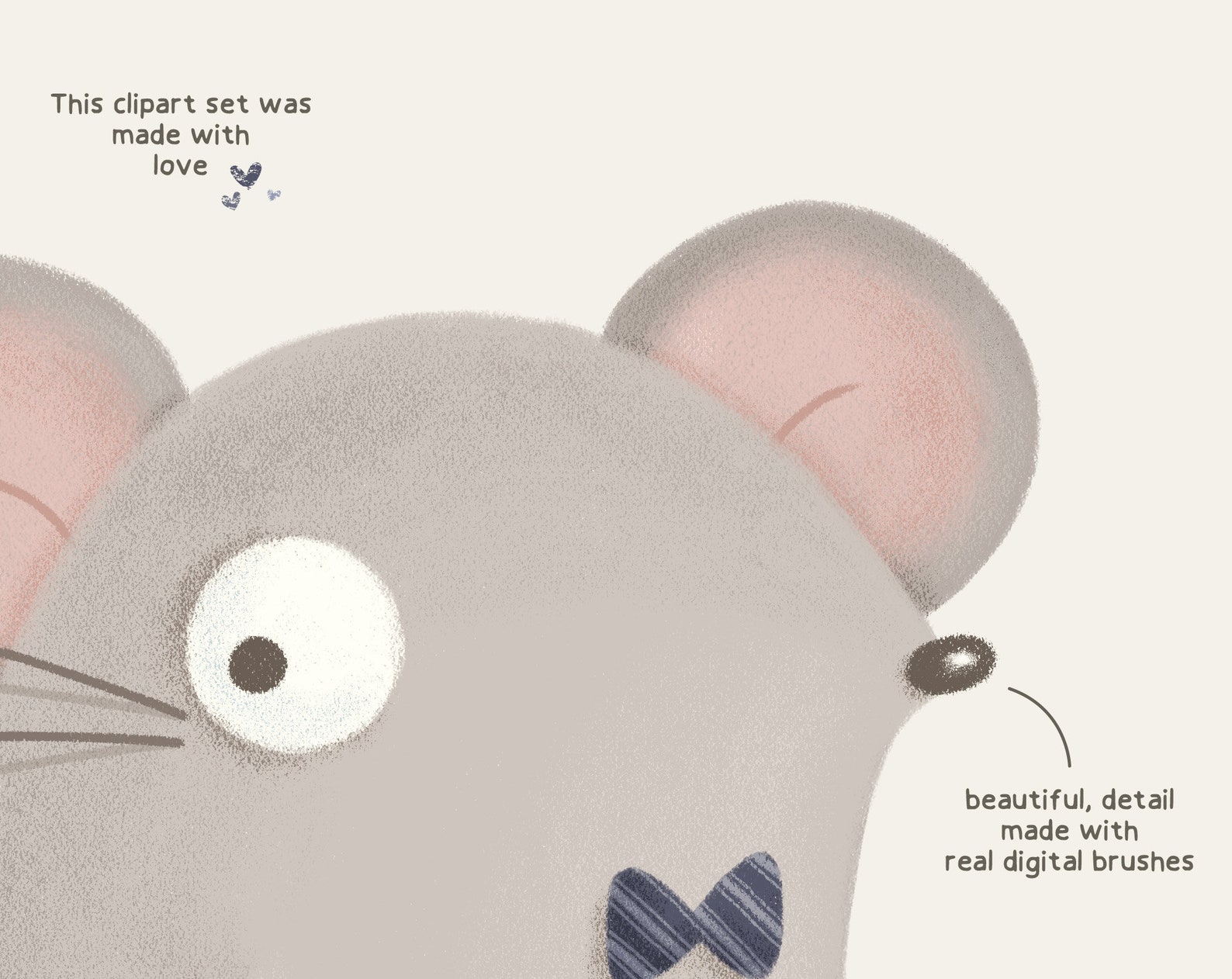 Mouse Clipart Set / PNG / Cute Mice / Hearts Illustration / - Etsy