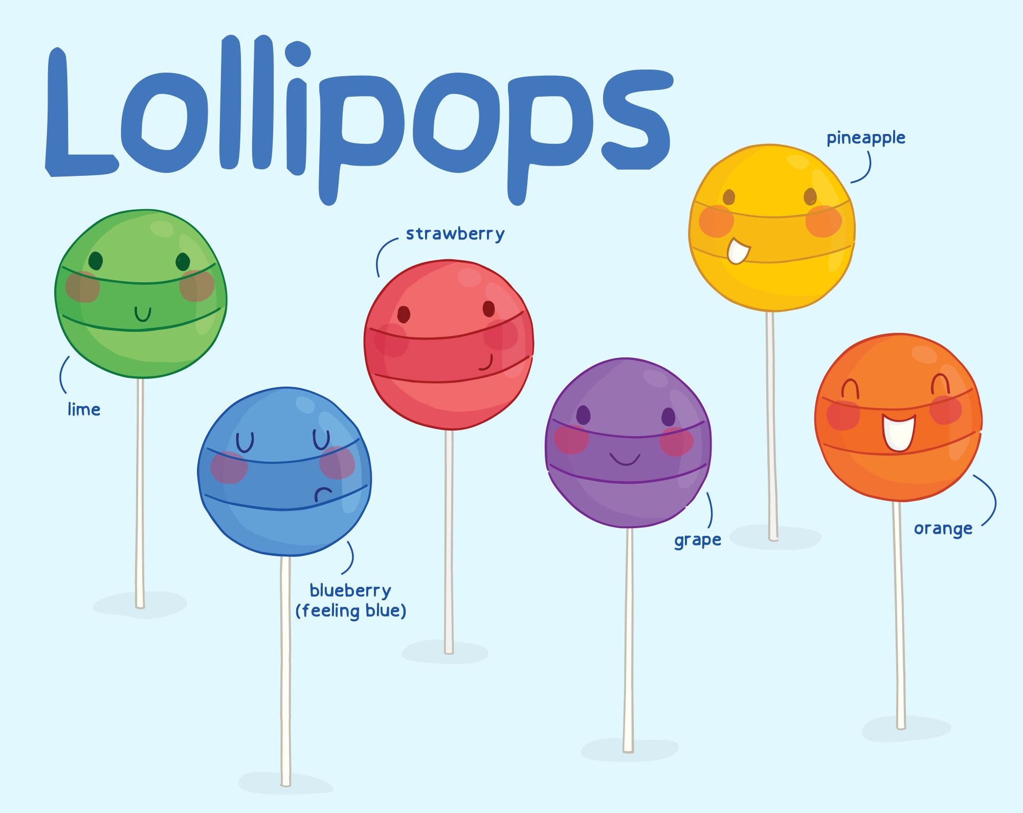 Lollipops With Faces Clipart / Candy / Stars Sprinkles / Lollipop ...