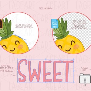 Pineapples With Faces Clipart / Pineapple Graphics / Summer Clipart ...