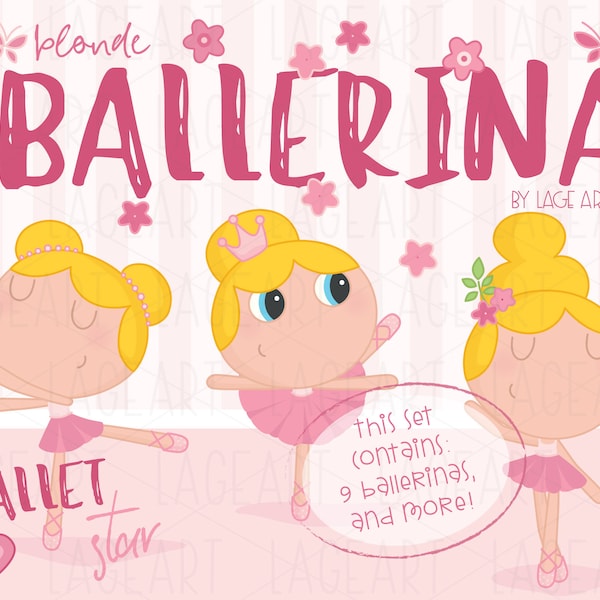 Blonde Ballerina Clipart - Etsy