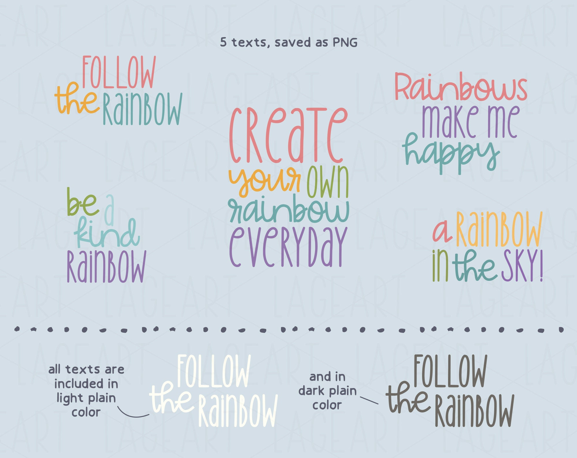 Rainbow Clipart Set / Clouds PNG / Cute Rainbows / Stars Illustration ...