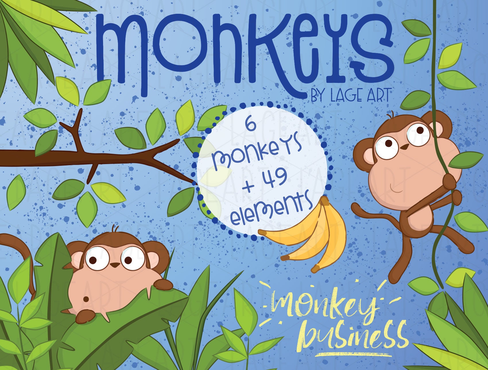 Cute Boy Monkeys Clipart Set / Perfect for DIY Projects / - Etsy