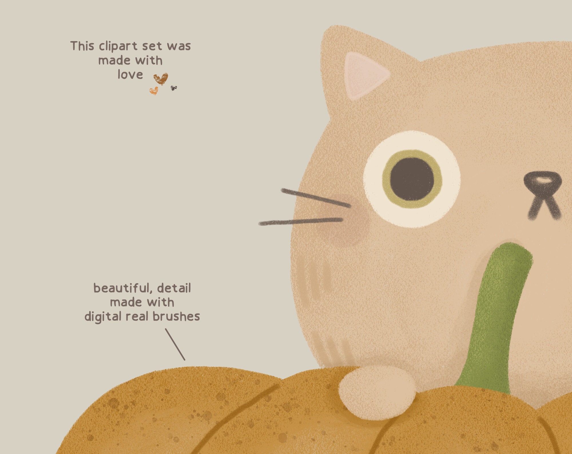 Pumpkin Spice Clipart Set / Autumn PNG / Cute Kitty / Cat Illustration ...