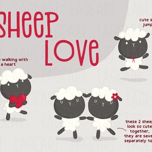 Sheep Clipart / Valentine's Day Clipart / Sheep Love / Sheep PNG / Love ...