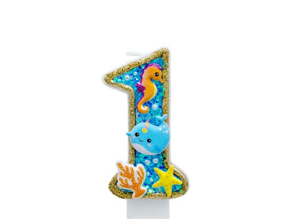 Under the Sea Creatures Underwater 1st Birthday Candle One | Etsy