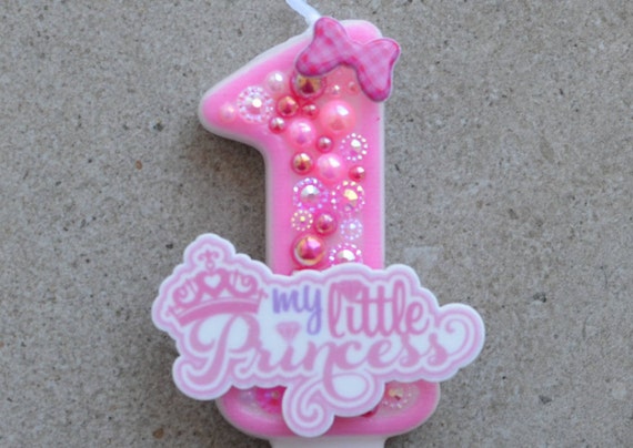 Princess Themed Birthday Party Candle / Rhinestones 1st | Etsy