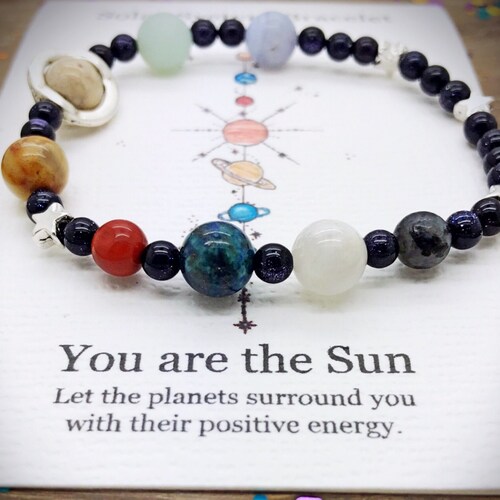 Solar System Bracelet Space Jewellery Planet Beaded | Etsy