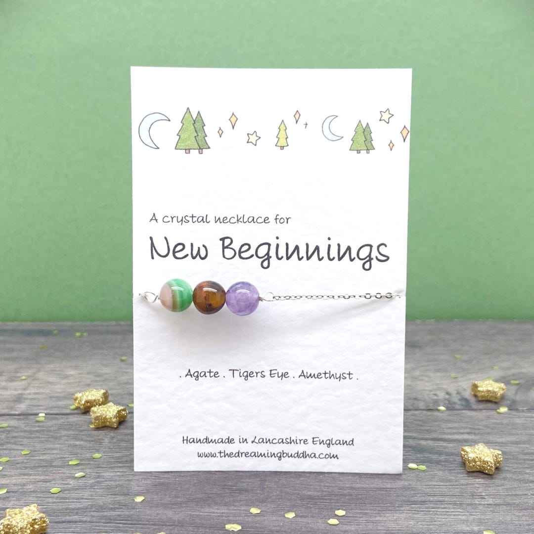 New Beginning Crystal Necklace, Fresh Start Jewellery, Leaving Gift for ...