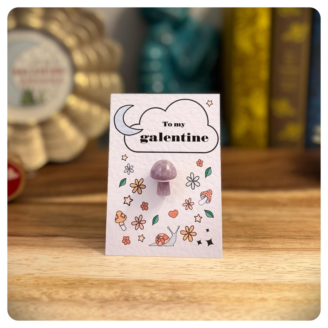 Galantine’s Day Card for Best Friend With Crystal Mushroom Friendship ...
