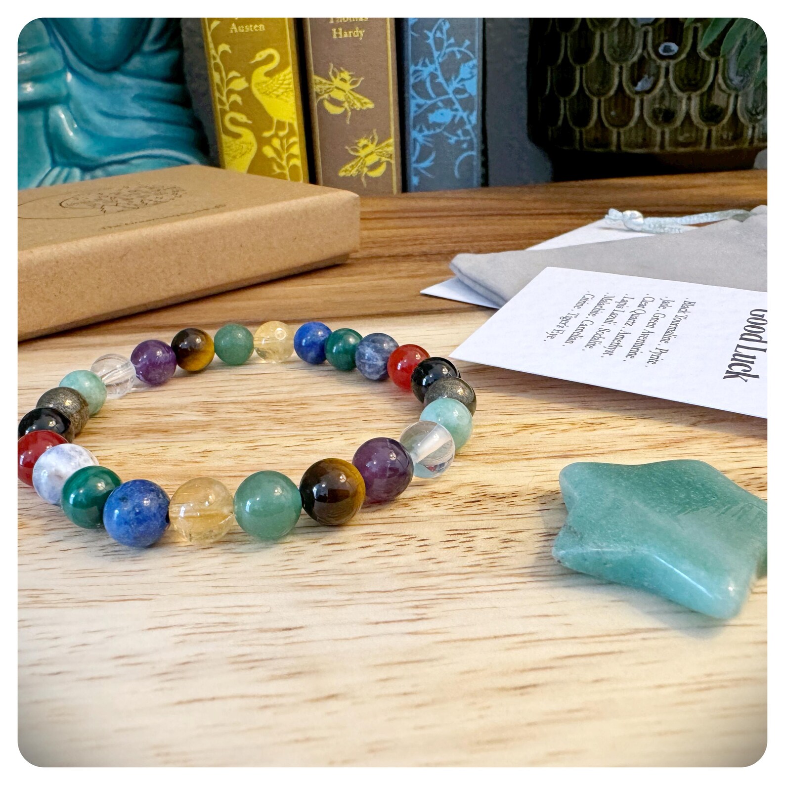 Handmade Crystal Good Luck Beaded Bracelet, Personalised Lucky Gift in ...