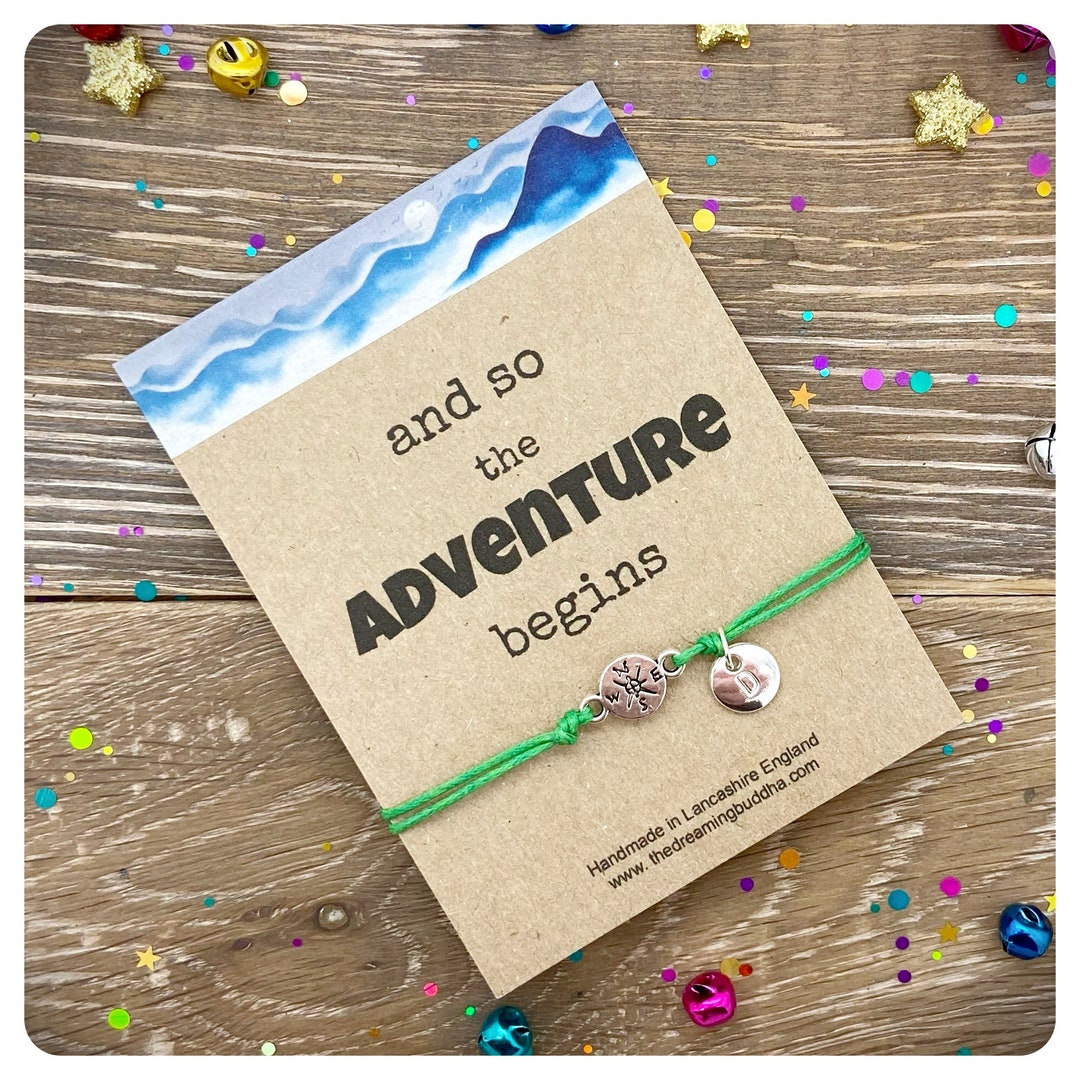 Travel Friendship Bracelet, Adventure Wish Bracelet, Travel Gift Card ...