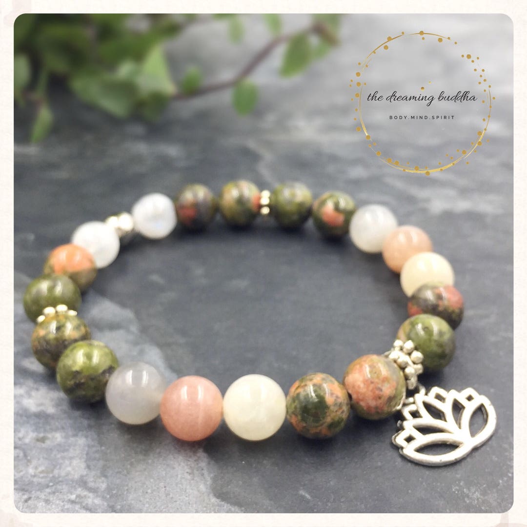 Fertility Bracelet Pregnancy Bracelet Childbirth Yoga Bracelet Unakite ...