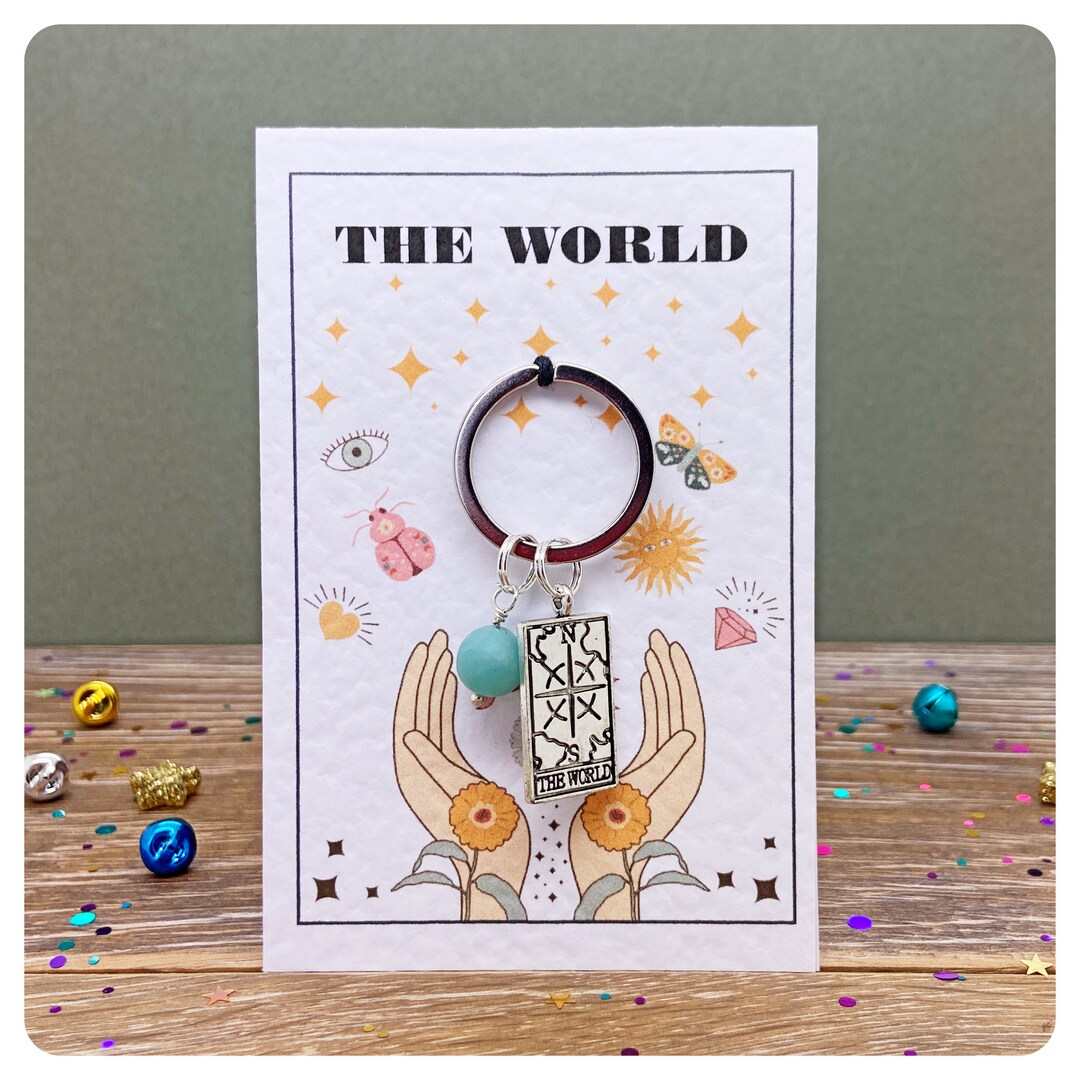 The World Tarot Card Keyring Graduation Gift Card for Travel Keychain ...