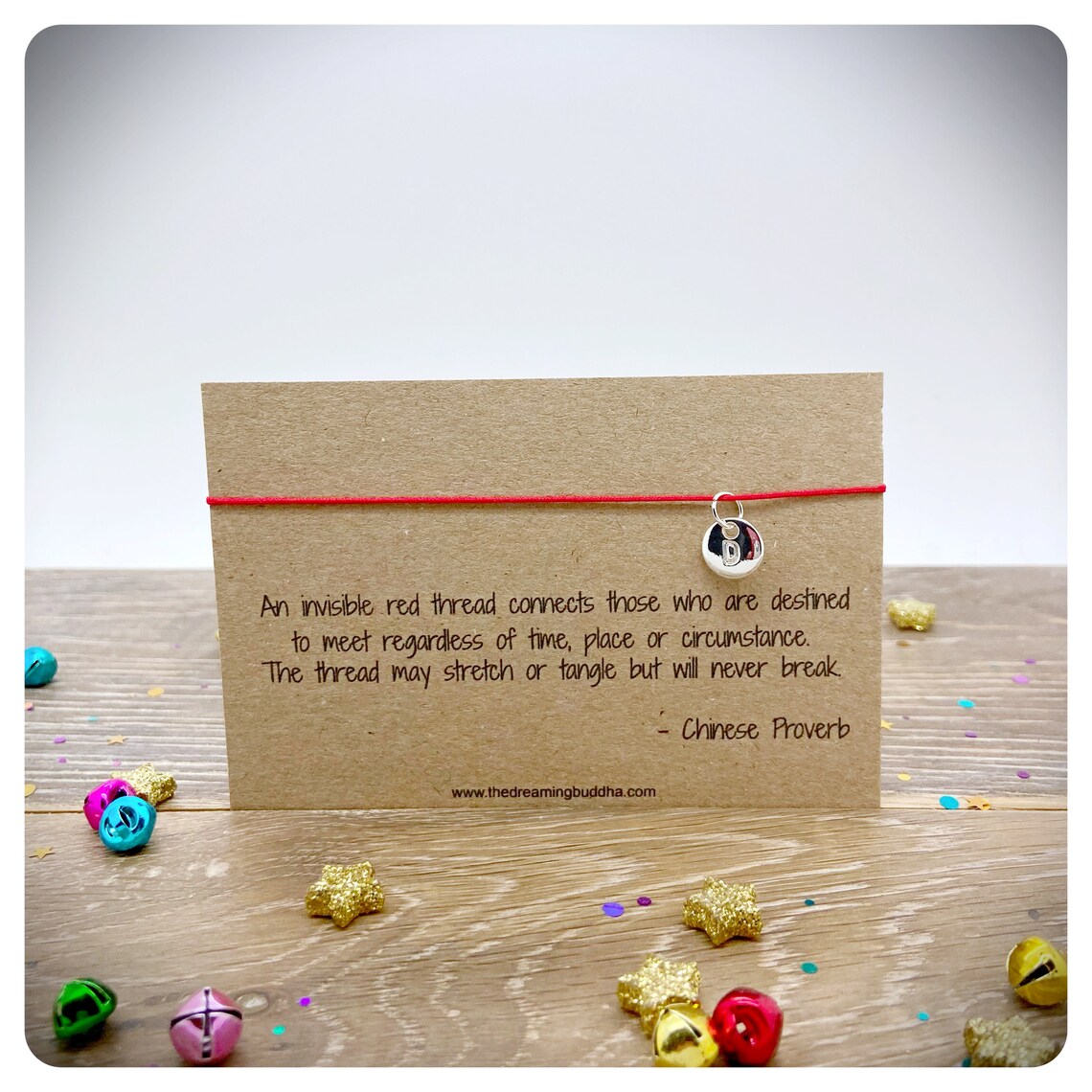 Personalised Red String Bracelet, Chinese Proverb Card With Bracelet ...