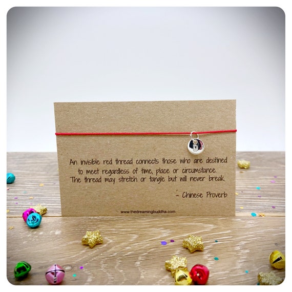 Personalised Red String Bracelet Chinese Proverb Card With - Etsy