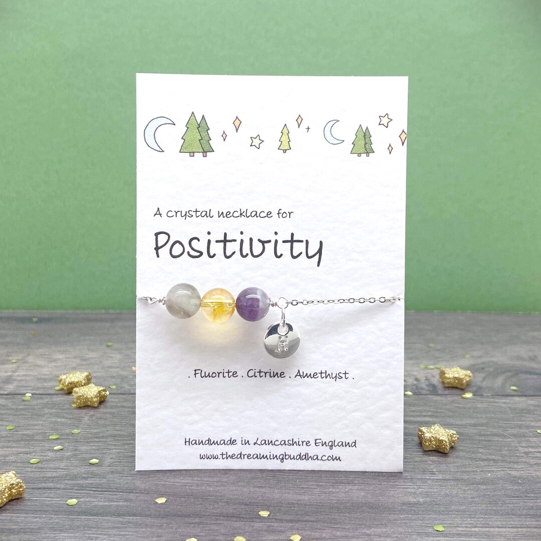 Personalised Crystal Positivity Necklace, Women's Emotional Wellbeing ...