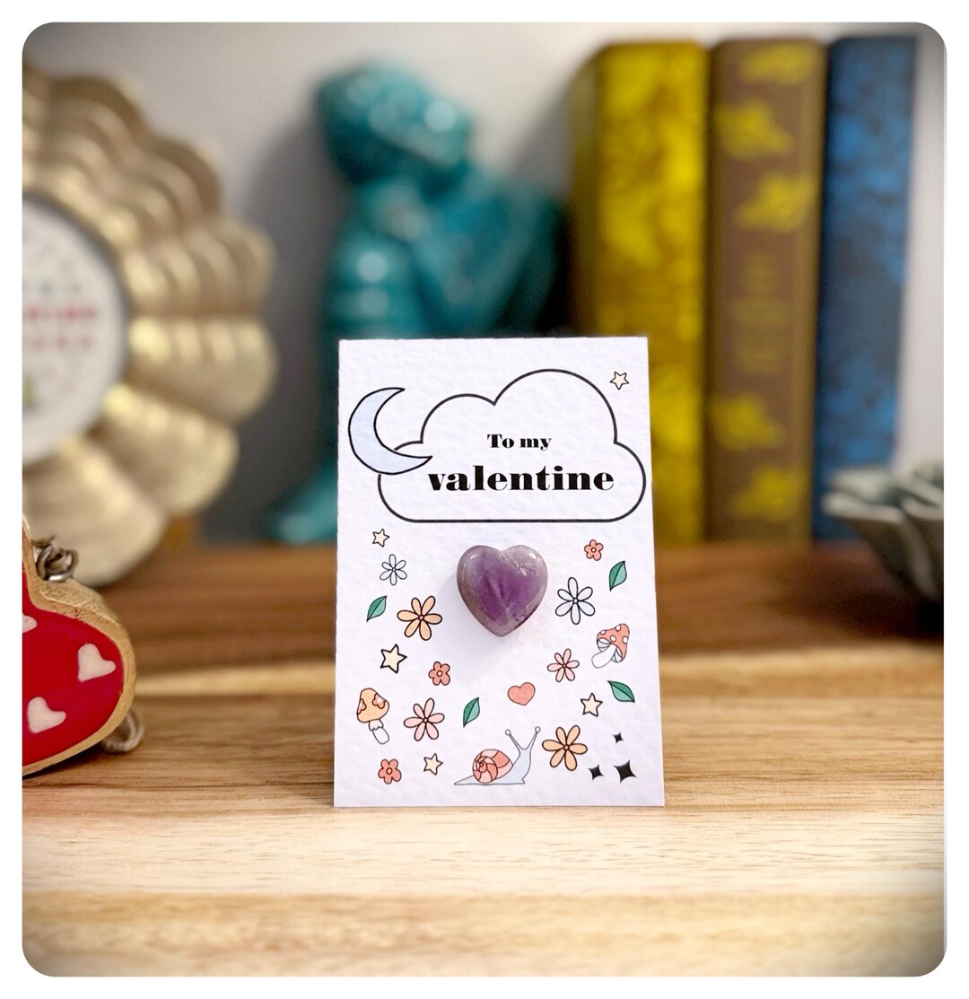 To My Valentine Card With Crystal Heart Unique Handmade Valentine’s Day ...