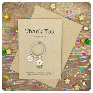 Set of 4 Thank You Keyrings, Pack of Four Appreciation Gifts, Bulk ...