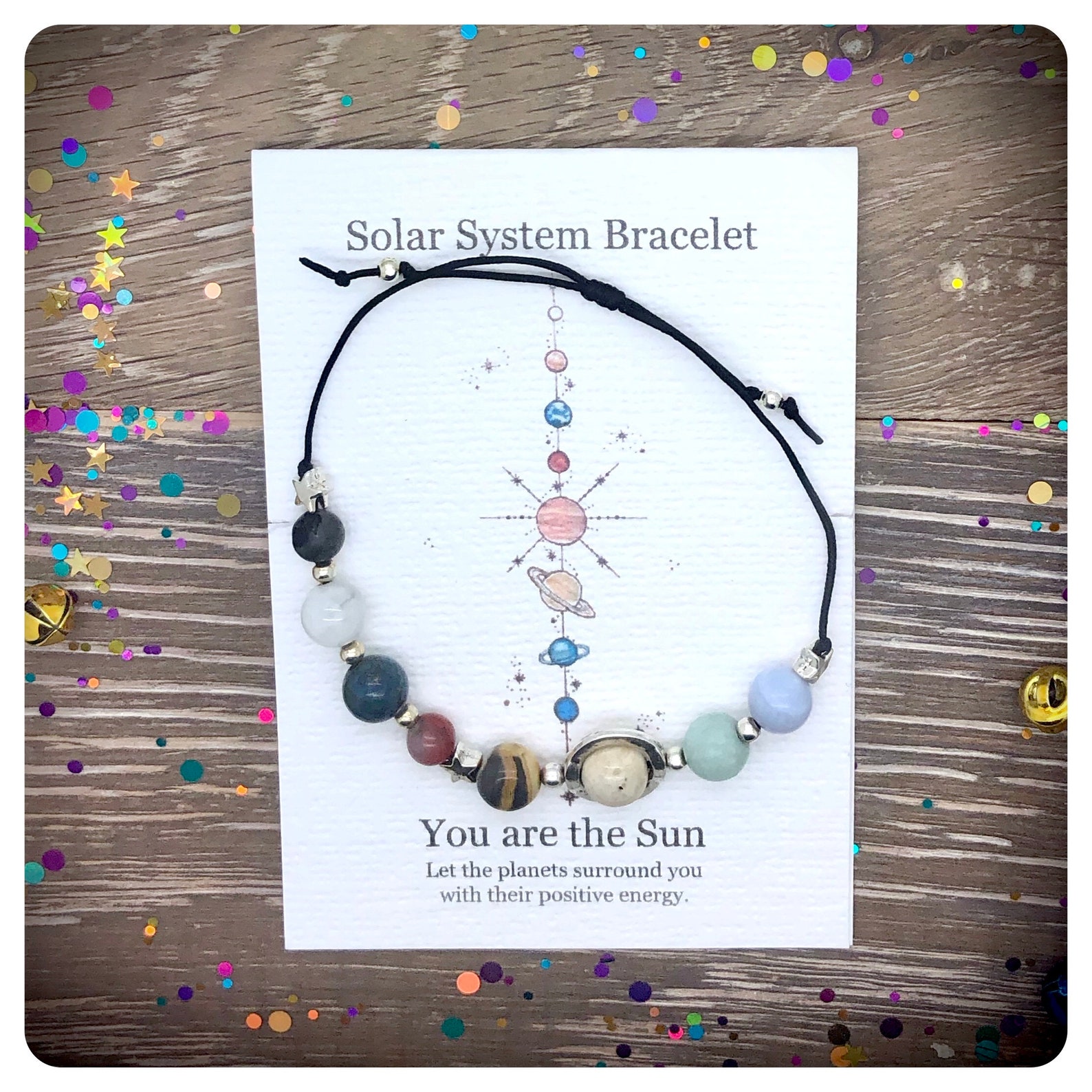 Adjustable Planet Bracelet Gemstone Solar System Bracelet | Etsy