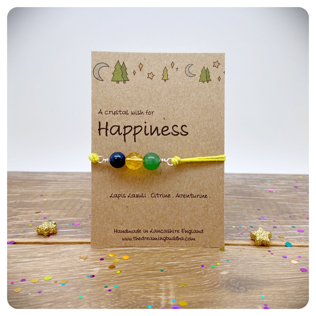 Happiness Crystal Bracelet, Positive Energy Crystals, Healing Wish ...