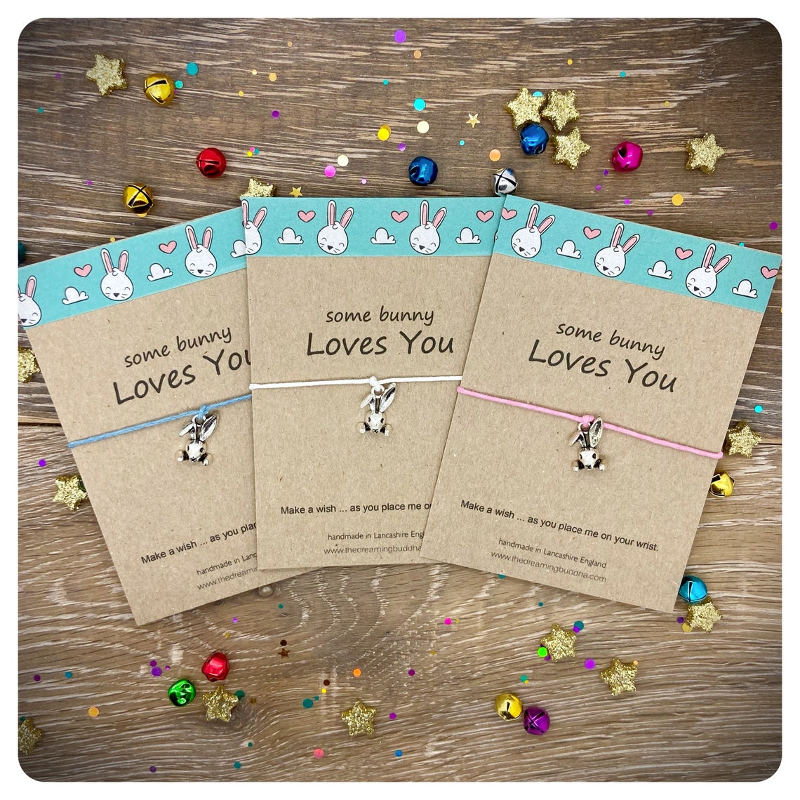 Some Bunny Loves You Pun Card Rabbit Bunny Wish Bracelet - Etsy