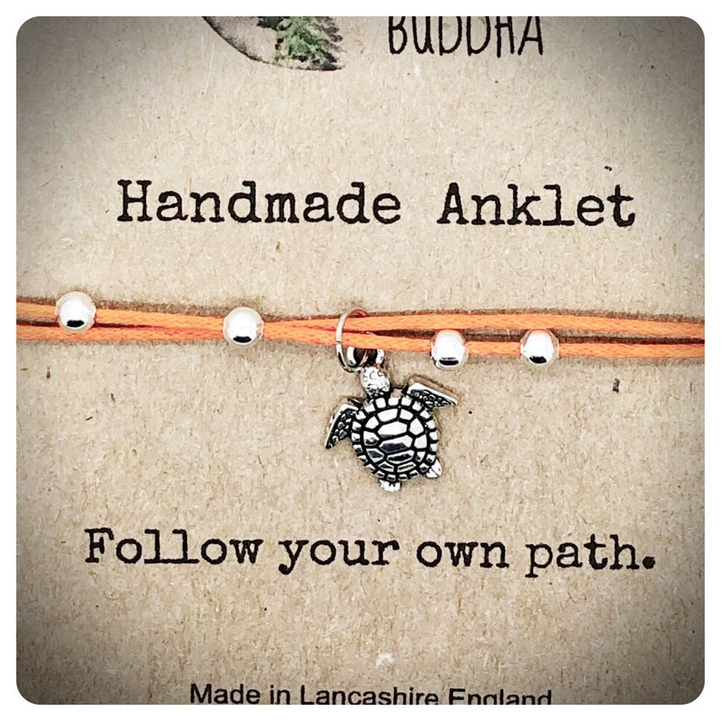 Turtle Anklet, Sea Turtle Ankle Bracelet, Adjustable Cotton Cord Ankle ...